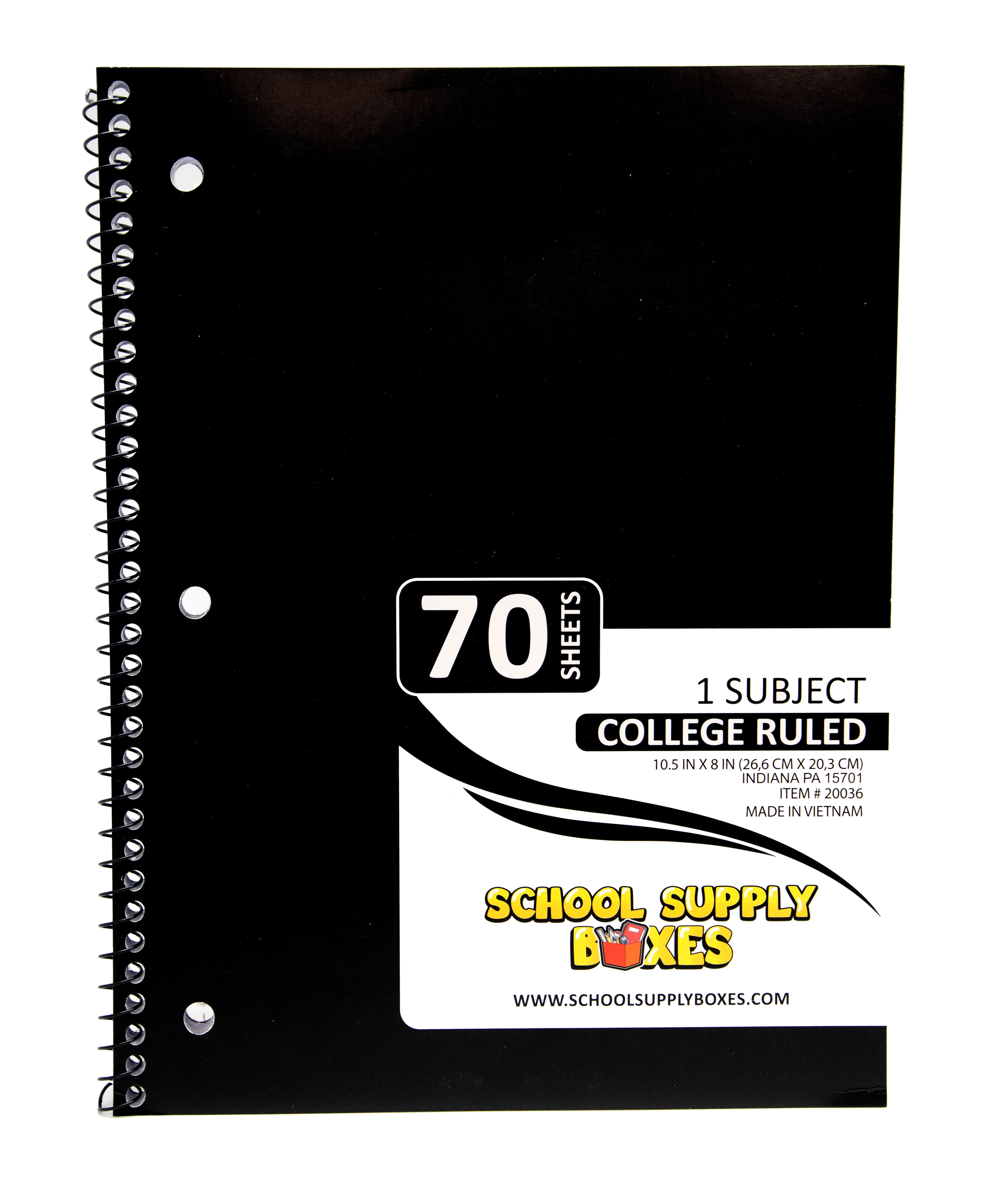 College Ruled Single Subject Notebook — School Supply Boxes