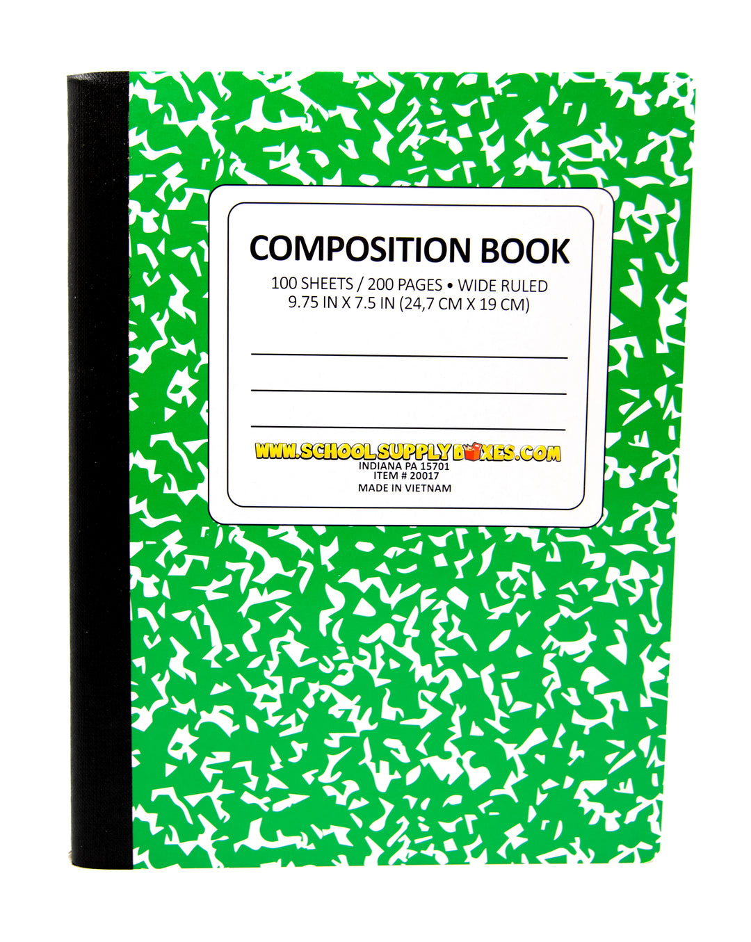 Wide Ruled 100 Sheet Composition Notebook - School Supply Boxes